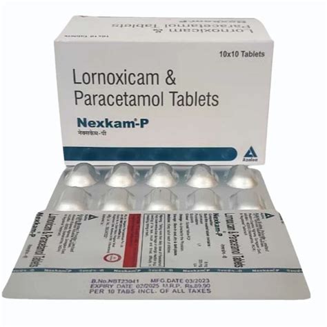 Nexkam P Lornoxicam Paracetamol Tablets Strength 16 Mg At Rs 89 In Pune
