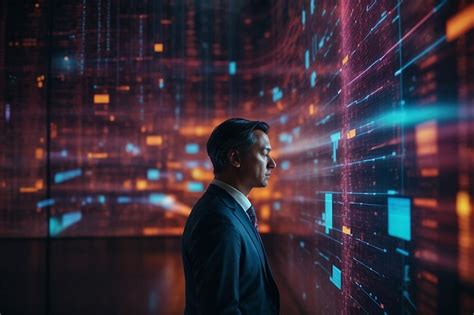 Premium Ai Image A Businessman Harnessing Ai Big Data Digital Neural Networks To Analyze