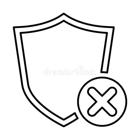 Remove Security Icon In Outline Style Stock Vector Illustration Of