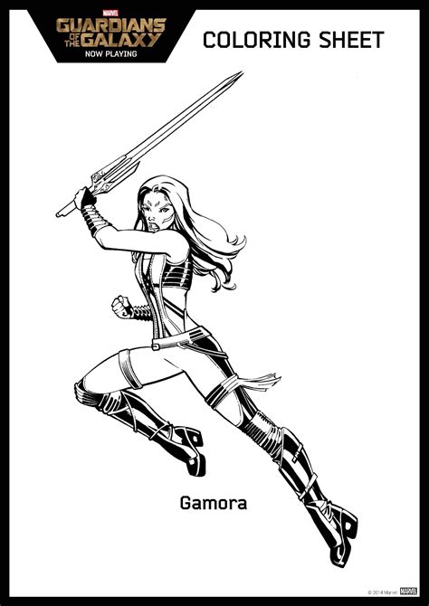 Gamora Coloring Pages Guardians Of The Galaxy Coloring Pages