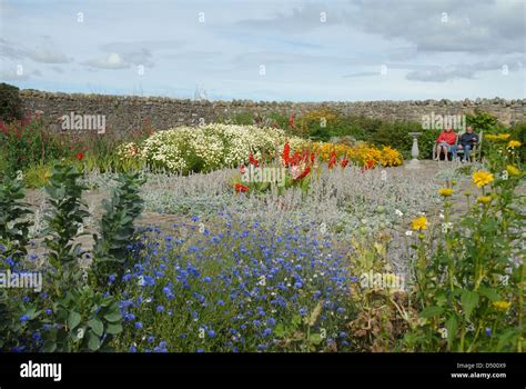 A Victorian Walled Garden In The Grounds Of Bamburgh Castle With