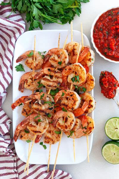 Grilled Shrimp Kebobs With Red Pepper Sauce Bbqing With The Nolands