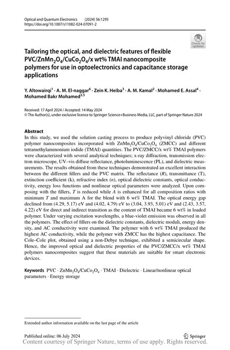 Tailoring The Optical And Dielectric Features Of Flexible Pvcznmn2o4