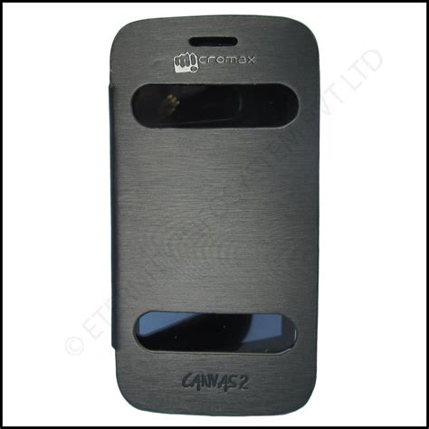 Micromax A110 Canvas 2 Flip Cover Case Book Cover Black Colour