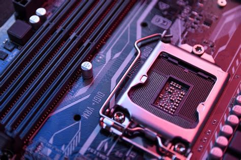 Premium Photo Computer Central Processor Socket On Motherboard And Electronical Components Cpu