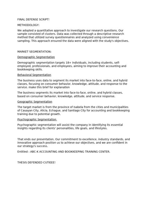 Final Defense Script Pdf Final Defense Script Pdf