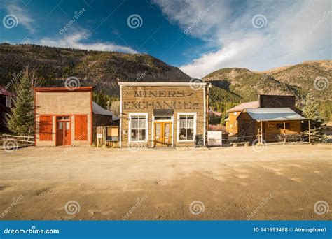 Old Western Wooden Buildings In St Elmo Gold Mine Ghost Town In