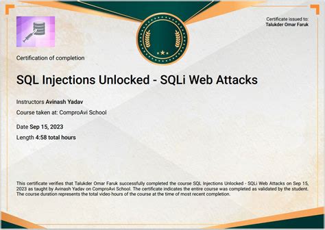 Cybersecurity Sqlinjection Ethicalhacking Talukder Omar Faruk
