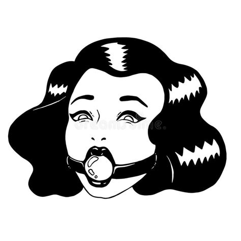 Attractive Elegant Vintage Bdsm Girl With Ball Gag Bondage Girl Stock Vector Illustration Of