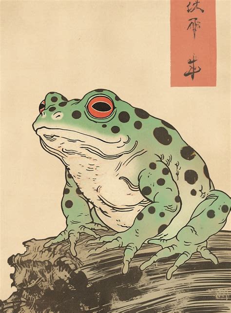 Vintage Grumpy Frog Japanese Art T Shirt Japanese Frogs Frog