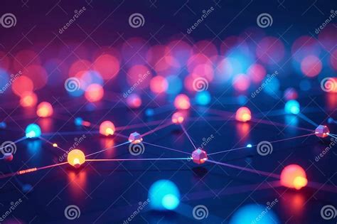 Colorful Nodes And Polygons Interconnected Sleek Luminous Lines Forming Network Communication