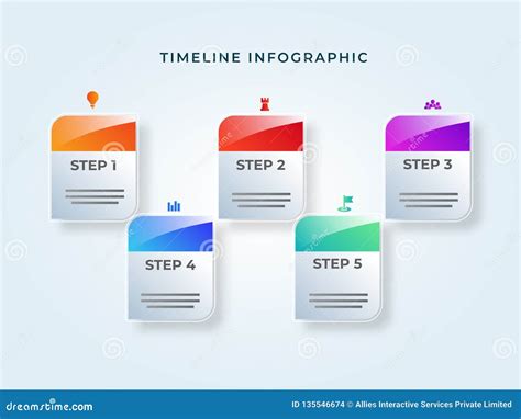 Sticky Note Timeline Infographic Elements Stock Illustration Illustration Of Company