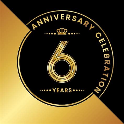 Premium Vector 6th Anniversary Anniversary Celebration Logo Design