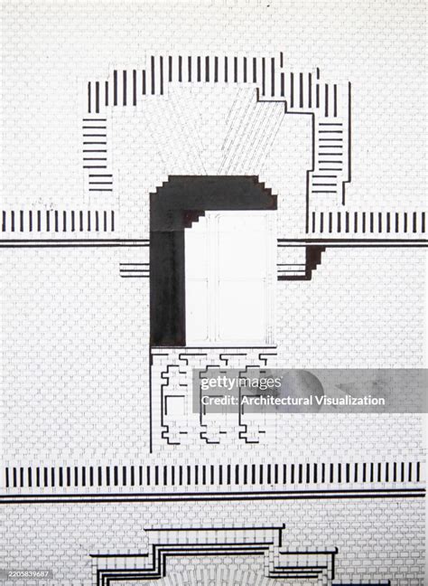 Classical Building Elevation Design Featuring Symmetry And Ornate Details With Shadows High Res