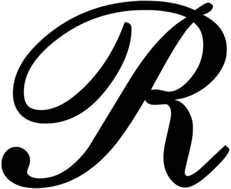 Script Letter R Initial Vinyl Sticker Decal Monogram Elegant Font