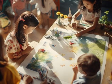 Premium Ai Image School Art Class Colorful Painting