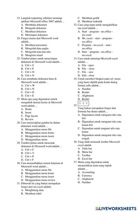 Informatika Free Interactive Worksheets 7923159