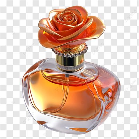 복잡한 꽃 조각과 현실적으로 세련된 고급 마감 처리 된 우아한 호박 향수 병 우아한 호박색 향수 Png 일러스트 및 이미지 에 대한 무료 다운로드 Pngtree