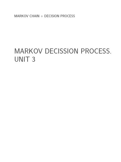 markov decission process unit 3 pdf markov chain eigenvalues and