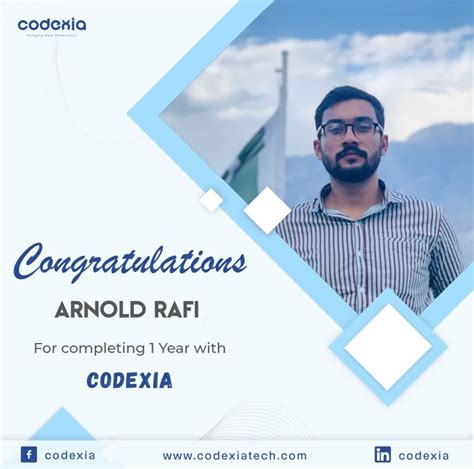 Codexia Technologies On Linkedin Congratulations Workanniversary