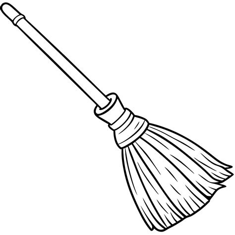Elegant Vector Broom Outline Icon For Cleaningthemed Designs Premium