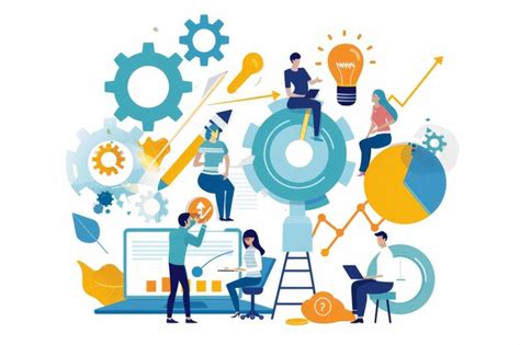 Digital Marketing Startup Data Analyst Idea Teamwork Goals Concept With Business People Flat