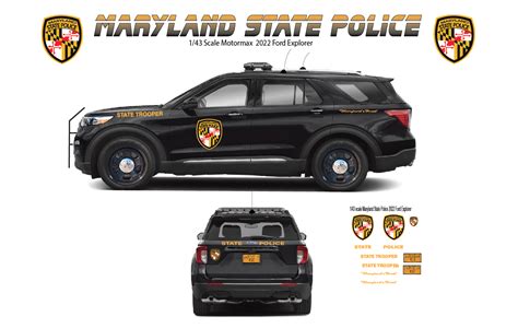 143 2022 Ford Explorer Maryland State Police Waterslide Decals 6 Se