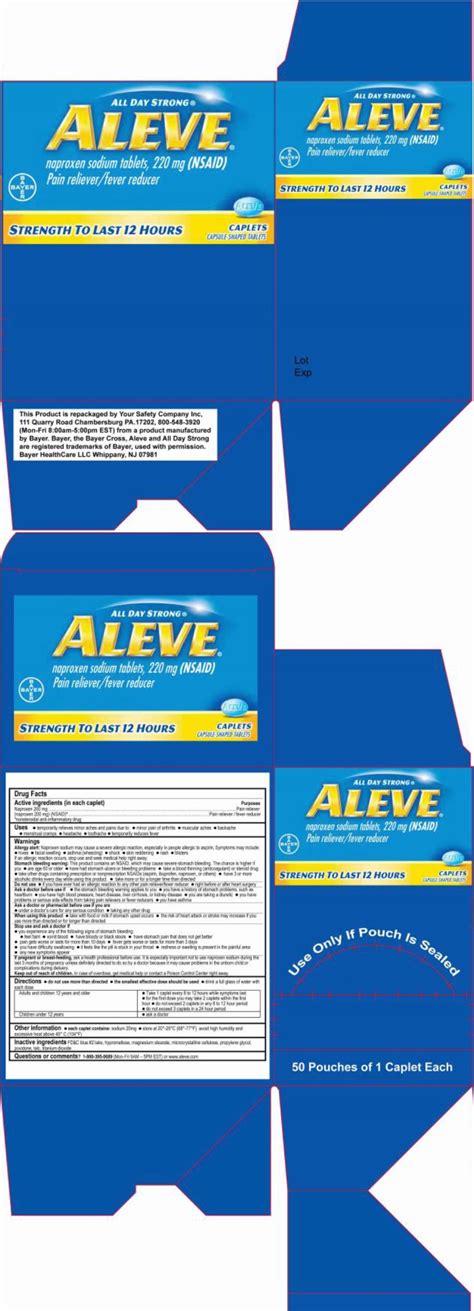Aleve Caplets Naproxen Sodium Tablet