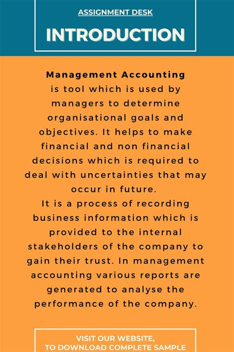 Sample Assignment On Management Accounting Systems And Its Types