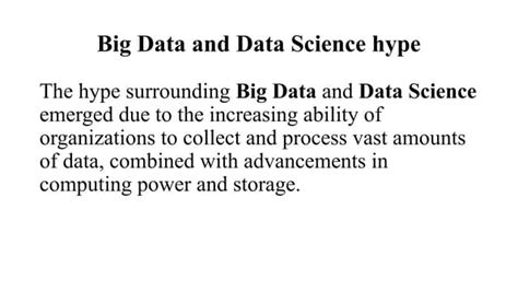 Big Data And Data Science Hype Pptx