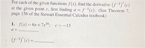 Solved For each of the given functions f(x), ﻿find the | Chegg.com