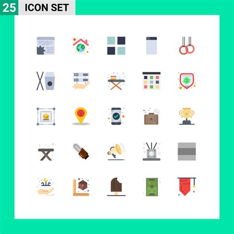 Set Of 25 Modern Ui Icons Symbols Signs For Rings Athletic Green Washing Thumbnails Editable