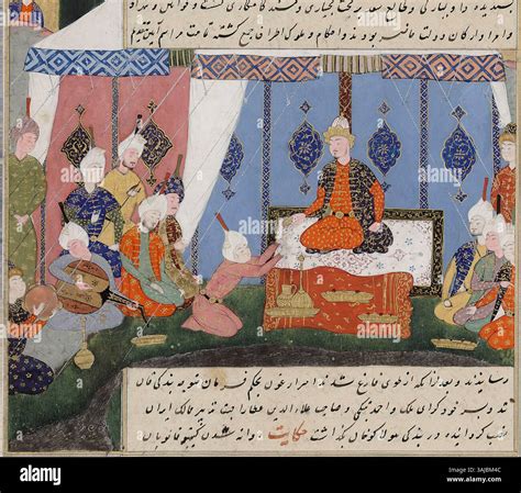 Hulagu Khan Feasts At Shiburghan Depicted In A Persian Miniature From