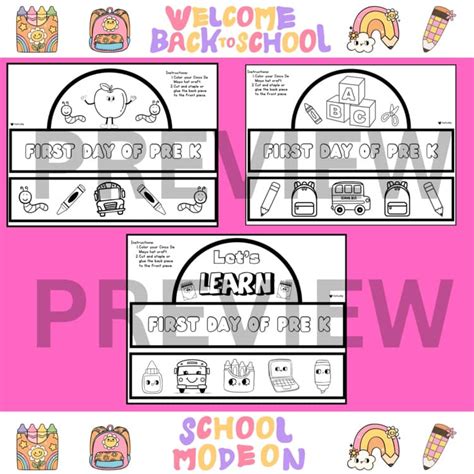 First Day Of Pre K Crown Craft By Msmcjoy Tpt