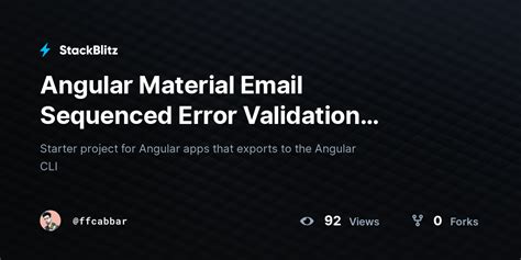 Angular Material Email Sequenced Error Validation Messages Forked