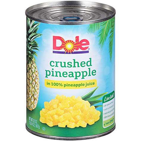 Dole Crushed Pineapple In 100 Pineapple Juice Canned 20oz Water