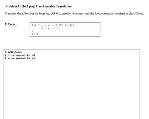 Solved Problem Pts C To Assembly Translation Chegg