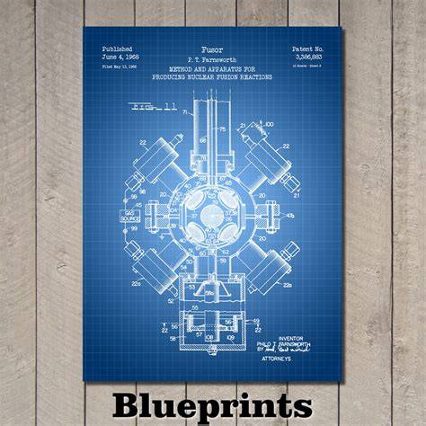 Farnsworth Fusion Reactor Patent Print Art 1968 Etsy