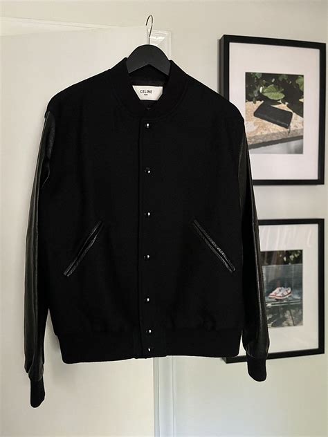 Celine Sz 52 Leather Wool Teddy Jacket Grailed