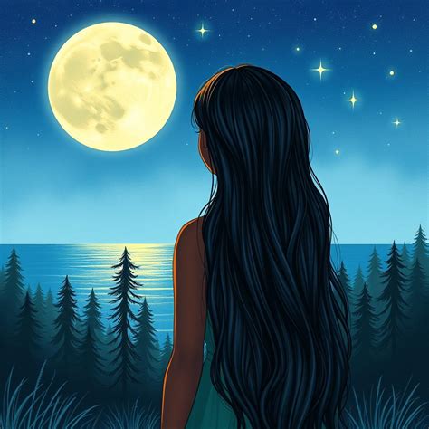 Embrace Uniqueness Captivating Illustration Of A Girl From Behind