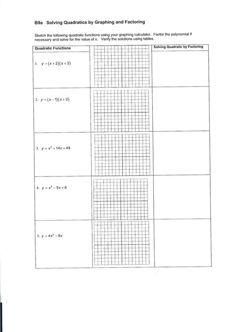 Solving Quadratics By Graphing Worksheet Printable Calendars At A Glance