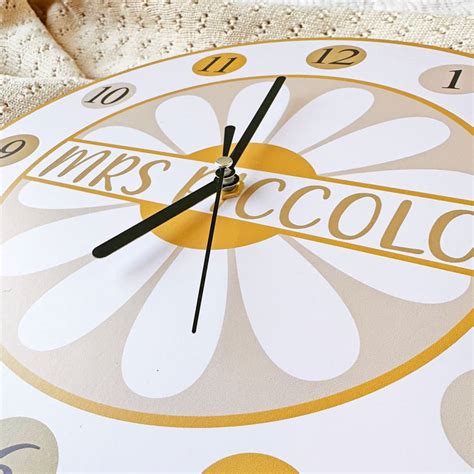 Daisy Class Clock Personalised Kikki And Franki Daisy Class Clock Personalised Kikki And Franki