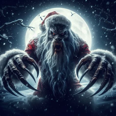 Santa Claws Werewolf Illustration Warrior Concept Art Dark Fantasy