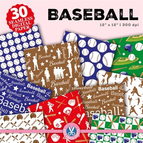 Baseball Background Paper Svg Etsy