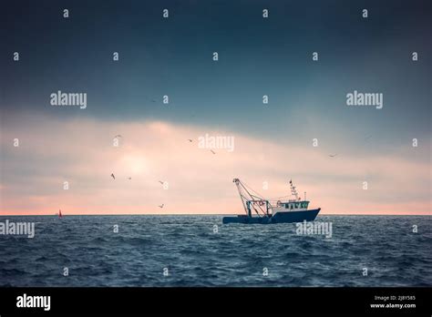 Sailing Cargo Ship And Waves At Sunrise Transportation Logistics