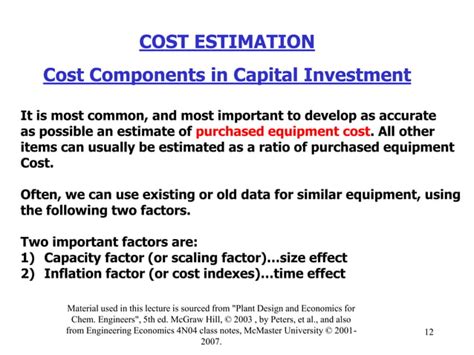 Lecture 5 Cost Estimation I PPT