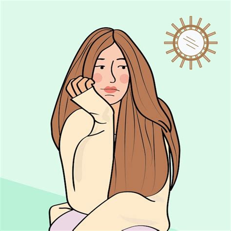 Premium Vector A Woman Sitting Thinking Boho Style Retro Illustration