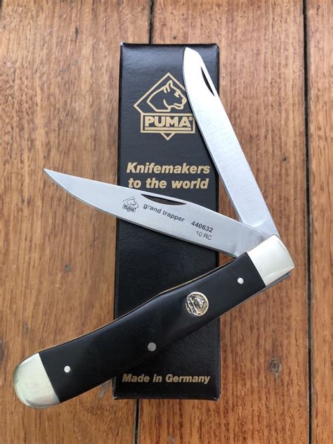 Puma Knife Puma 2010 Trapper Lockback Knife With Black Buffalo Handle
