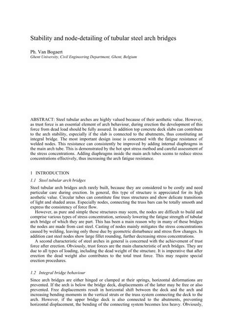 Pdf Stability And Node Detailing Of Tubular Steel Arch Bridges · 11