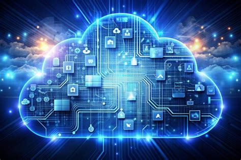 Futuristic Data Cloud Computing Electronic Communication Concept